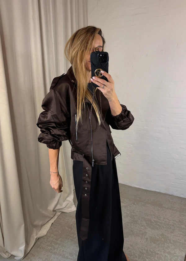 Karl Lagerfeld - Jacket - Java - Biker Satin Bomber – Stilkompagniet.dk